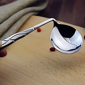 Trycooling Stainless Steel Self-feeding Curved Utensil Angled Spoon Left Right Handed for Elderly Patients (Right Hand)