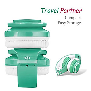 Kids Wireless Bluetooth headphones Volume Limited 85db Stereo Sound Over-Ear Foldable Lightweight Children headphones with Mic SD Card Slot up to 6-8 hours play time for Boys Girls Adults (Green)