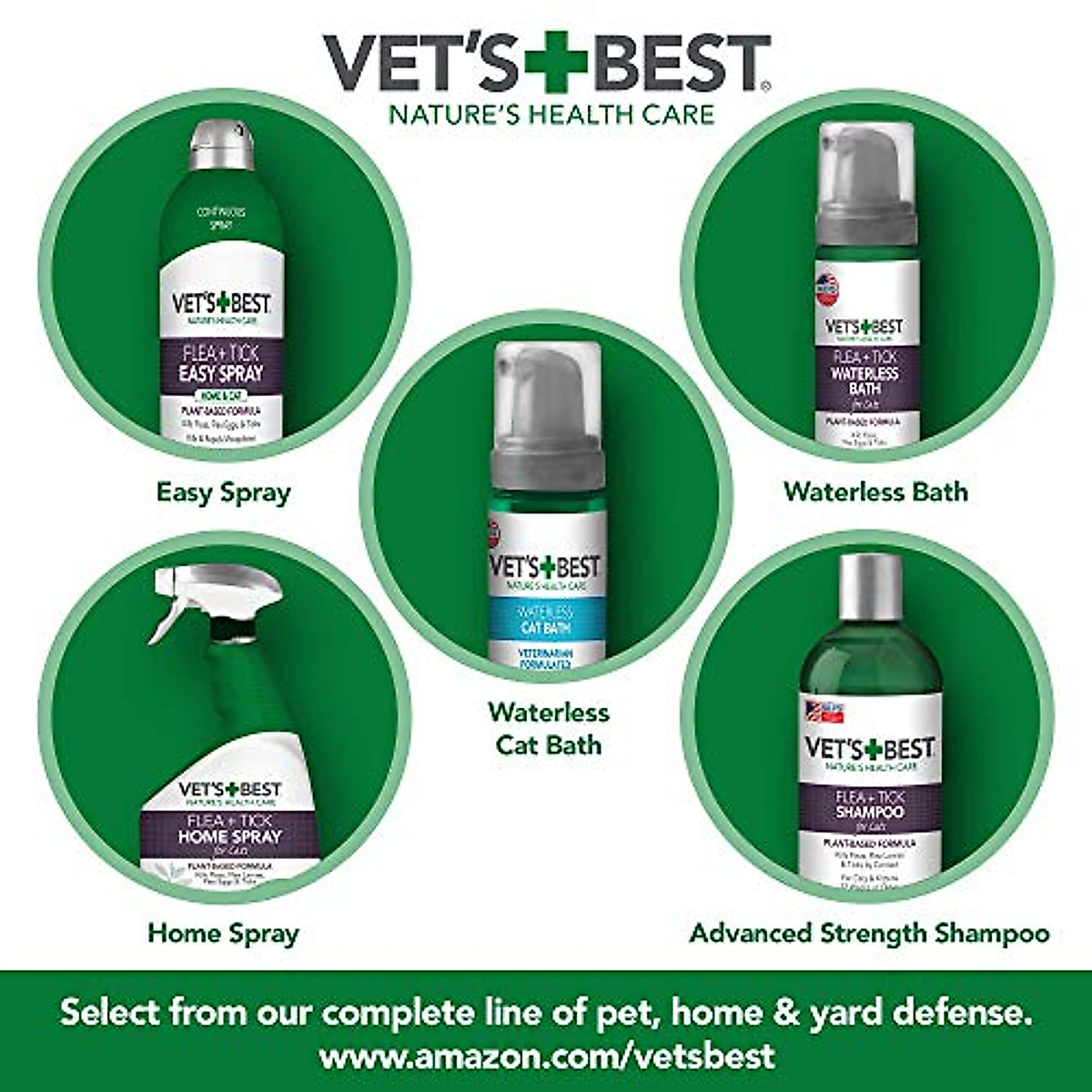 Vet's Best Waterless Cat Bath | No Rinse Waterless Dry Shampoo for Cats | Veterinarian Formulated | 4 Ounces