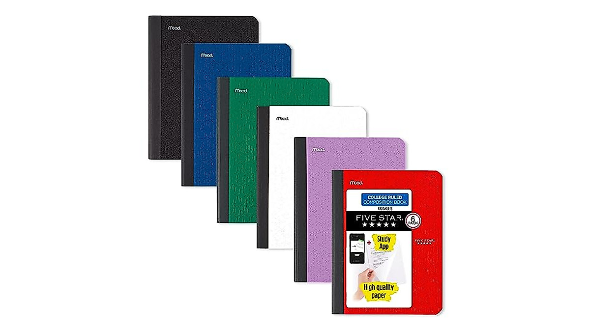 Five Star Composition Notebooks - 6 Pack, Last All Year!