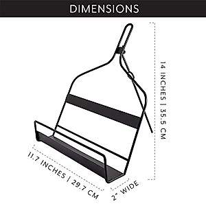 AuldHome Rustic Black Metal Cookbook Stand; Vintage Recipe Holder for Cooking and Baking