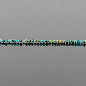 Tibetan Turquoise Dainty Beads Bracelet Natural Gemstone Birthstone Gift for her Chakra Healing Crystals Beads Jewelry Gold Plated Chain 8 inch