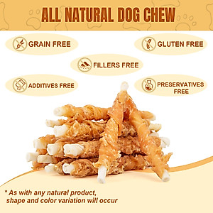 Amzey Chicken Wrapped Rawhides Dogs Treats, Rawhide Twist Chicken Hide Sticks, Puppy Training Snacks Sticks Dog Chews, All Natural 4 Resealable Bags, Total 24oz/ 1.5lb