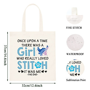 WCGXKO Cartoon Lover Gift There Was A Girl Who Really Loved Cute Themed Tote Bag