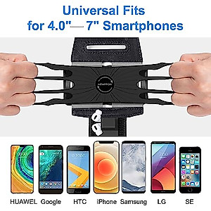 Newppon 2-1 Running Armband + Bike Phone Holder : Detachable & 360° Rotatable Cell phone Arm bands Case Universal for iPhone 15 14 13 12 11 Pro Max Plus Samsung Galaxy S23 for Workout Exercise Sports