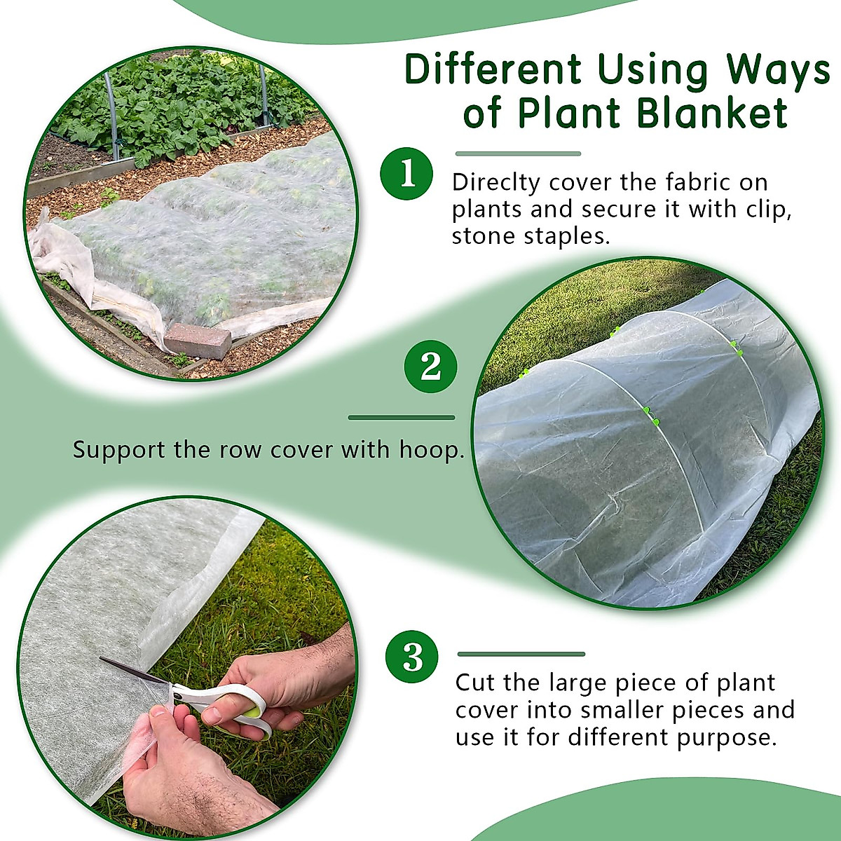 YARLANDSUN 10x30ft 0.9oz Floating Row Covers, Frost Plant Covers for Winter Freeze Protection, Blanket Plants Cloth Used in Outdoor Garden Raised Bed