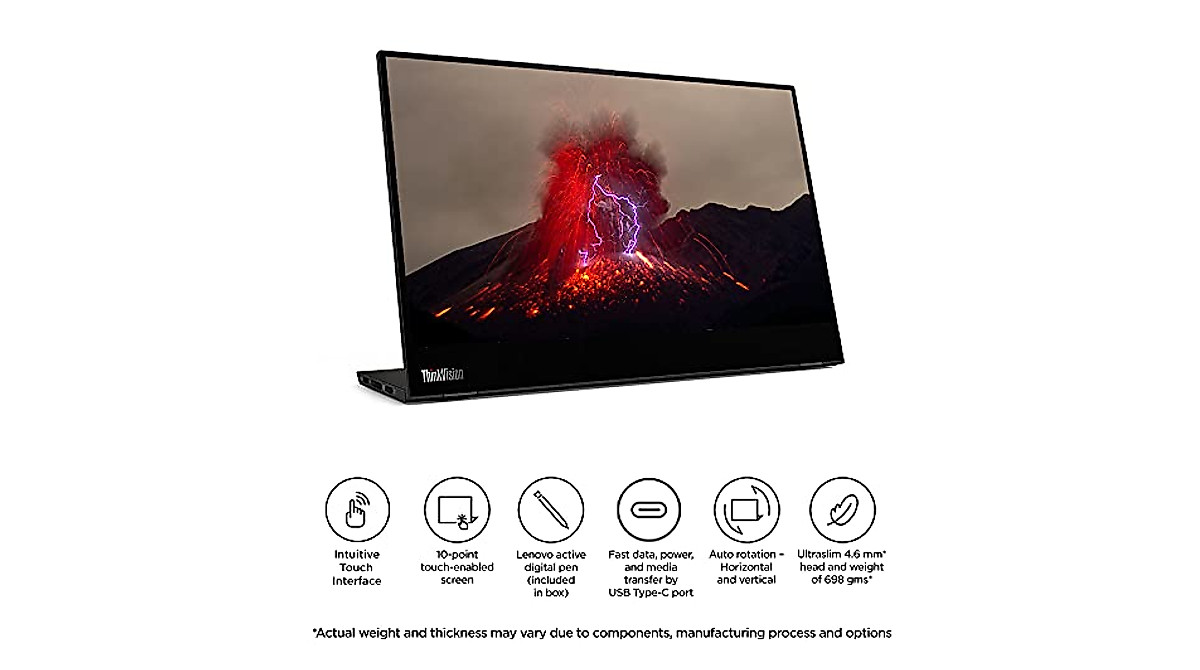 ThinkVision M14t USB-C Mobile Monitor with Touch Screen - Black — 🛍️ ...