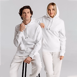 TUVEKE White Sweat Suits For Men Set 2 Piece Hoodie Jogger Track Suit Long Sleeve Tracksuit Running Jogging Sports Sweatsuits Hoodie and Pants M