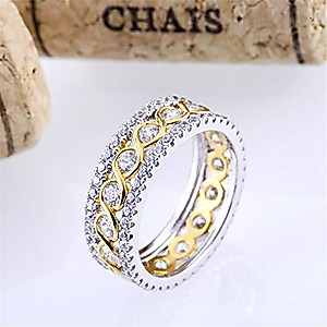 Jeulia Wedding Band for Women Sterling Silver Eternity Band Rings Solitaire Engagement Stackable Ring Promise Anniversary With Jewelry Gift Box (10)