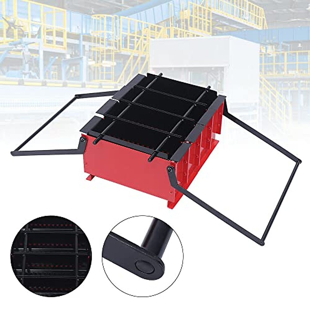 Newspaper Clumping Press, Brick Briquette Machine Paper Log Fire Free Eco Recycle Newspaper Fuel Block for Heating Fire Stove Home Tool for Indoor Outdoor Home Garden Newspaper (Red)