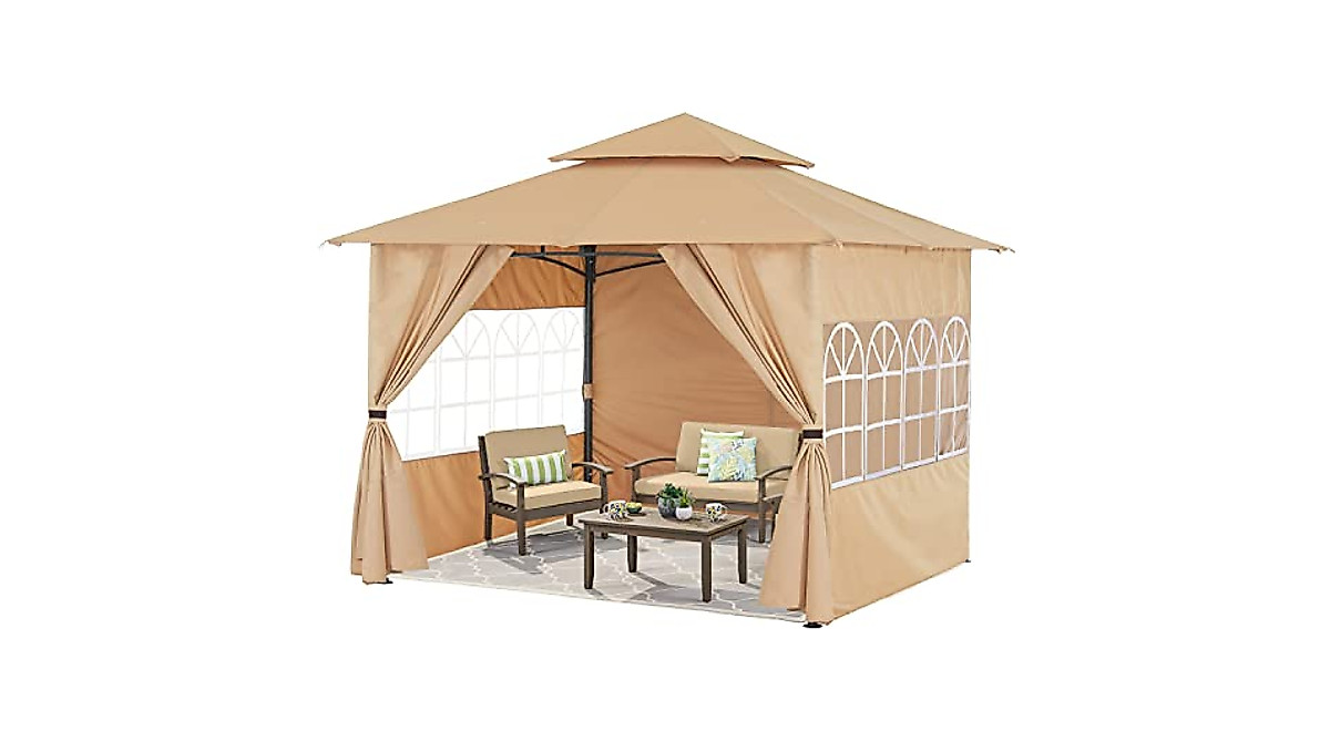 COOSHADE 8x8 Patio Gazebo with Curtains for Outdoor Gardens