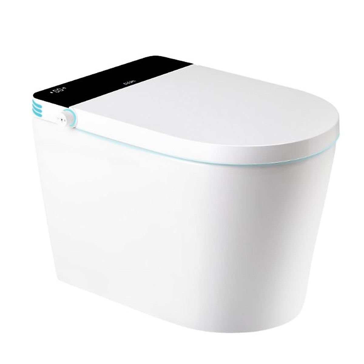 BWE Smart Toilet With Bidet Built In with LED Digital Display, One-piece Bidet Toilet Seat, Auto Flush, Auto Open & Auto Close, Heated Seat, Warm Water and Dry, Wireless Remote Control, Foot Sensing