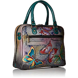 Anna by Anuschka Women’s Genuine Leather Medium Cross Body | Hand Painted Original Artwork | Chic & Stylish Organizer | Butterfly Paradise