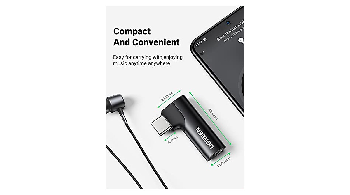 UGREEN USB C to 3.5mm Audio Adapter Type C Aux Headphone Jack DAC ...