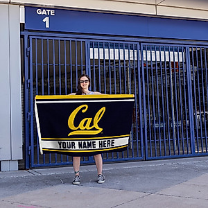 Rico Industries NCAA Cal Berkeley Golden Bears Personalized - Custom 3' x 5' Banner Flag - Made in The USA - Indoor or Outdoor Décor