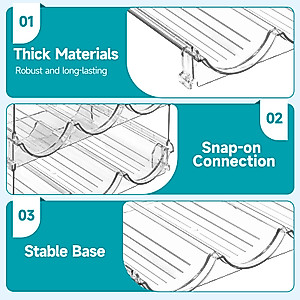 Sbosbo Water Bottle Organizer, Stackable Bottle Storage Rack, 3 Pack Water Bottle Holder for Kitchen Fridge Cabinet Organization and Storage, Plastic Wine Rack/Drink Bottle Holder, Clear