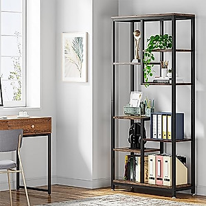Tribesigns 6-Tier Tall Bookshelf Bookcase Set of 2, Industrial 8-Shelf Open Bookcase Storage Display Book Shelves for Living Room, Home Office