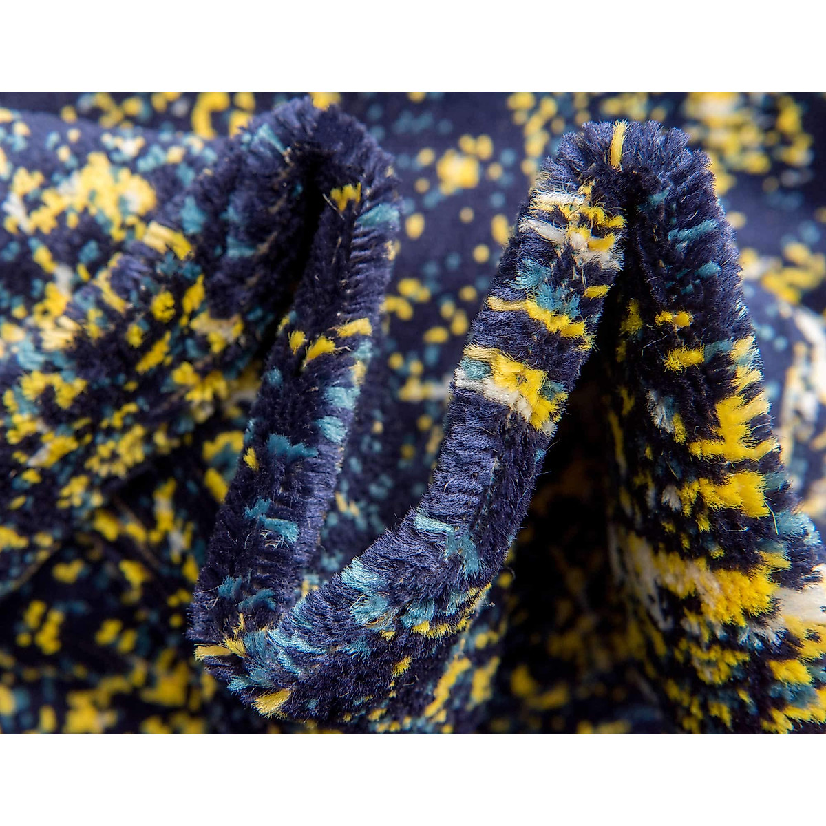 Unique Loom Sofia Collection Area Rug - Casino (5' 3" x 8' Rectangle, Navy Blue/ Yellow)