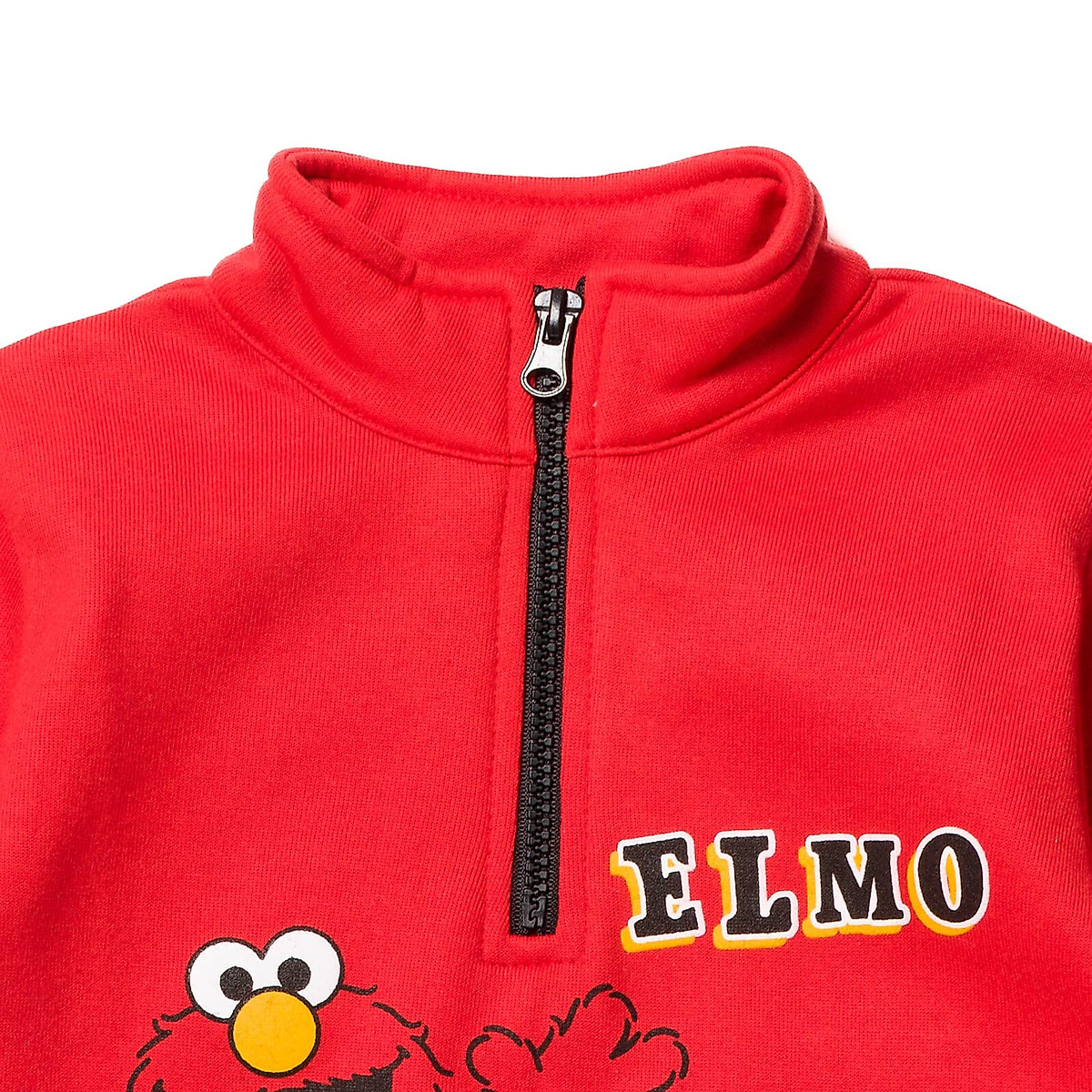 Sesame Street Elmo Infant Baby Boys Fleece Half Zip Sweatshirt and Pants Set red/black 18 Months
