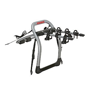 Yakima HalfBack 3 Bike Capacity Trunk Bike Strap Rack with 4 Strap Attachment, SuperCrush ZipStrips, and Bomber External Frame, Gray/Black