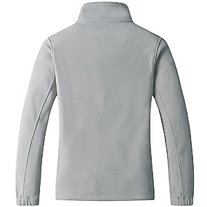 GIMECEN Women's Lightweight Full Zip Soft Polar Fleece Jacket Outdoor Recreation Coat With Zipper Pockets Medium