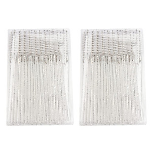 300 PCS Crystal Eyelash Mascara Wands Disposable Lash Brushes for Extensions Spoolie Brush Applicators Makeup Tool Kits (White)