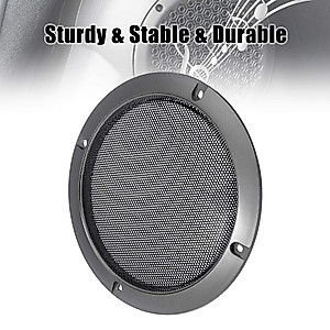 X AUTOHAUX 2pcs 5 Inch Titanium Tone Audio Speaker Cover Mesh Subwoofer Grill Horn Glossy Guard Protector