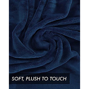 Utopia Bedding Fleece Blankets Bundle Pack of Grey and Navy Twin Size Bed Blankets