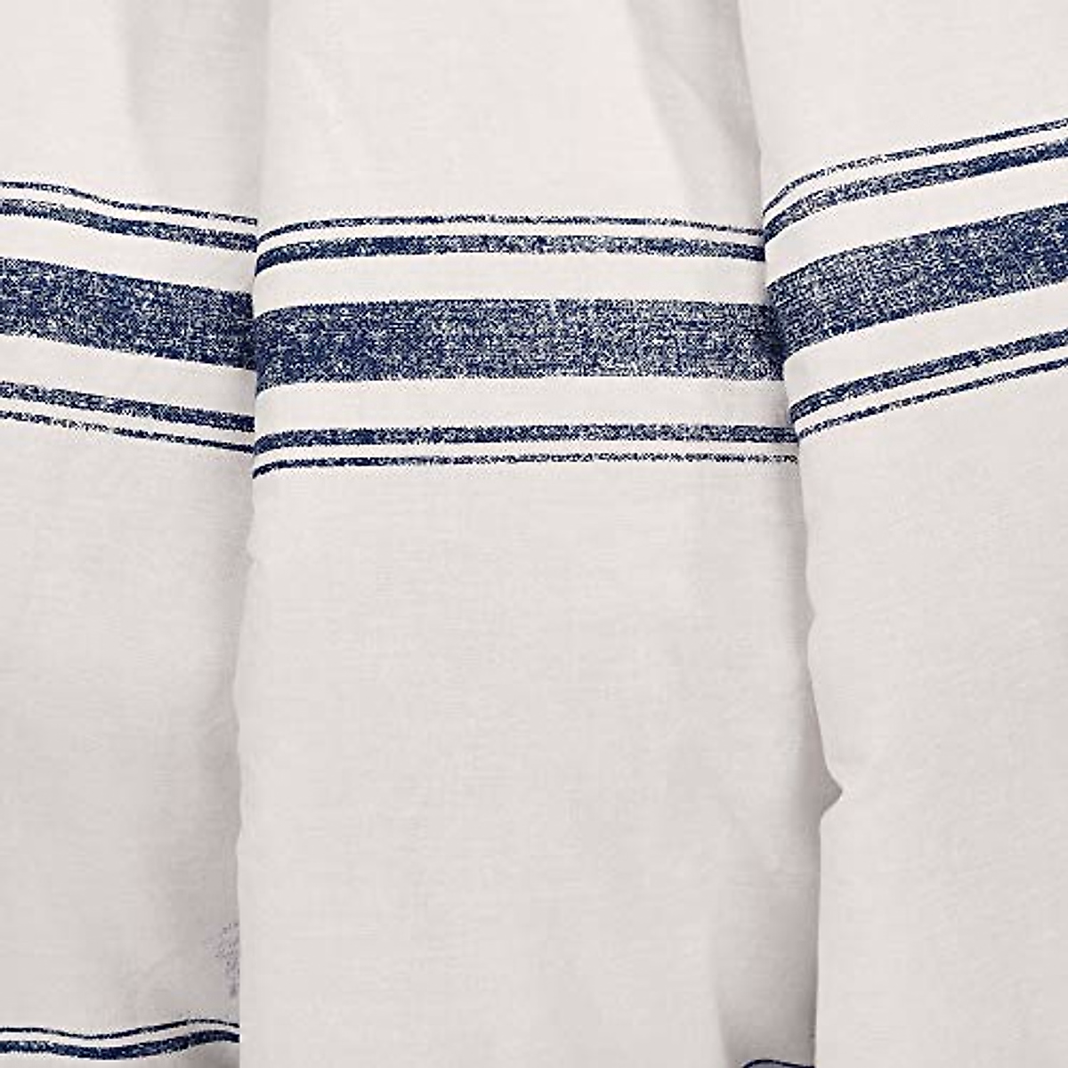 Lush Decor Farmhouse Stripe Throw - Reversible Ticking Pinstripe Design Blanket, 50" x 60", Navy