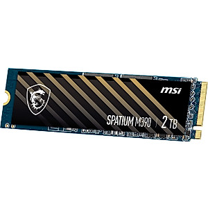 MSI SPATIUM M390 NVMe M.2 2TB Internal Gaming SSD PCIe Gen3 up to 3300MB/s 3D NAND Up to 1200 TBW