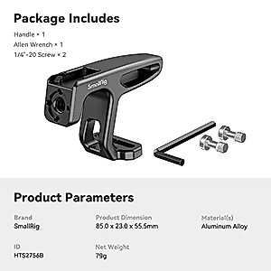 SMALLRIG Mini Top Handle for Lightweight Vlogging Cameras with 1/4"-20 Screws - HTS2756 SMALRIG Mini Top Handle for Lightweight Vlogging Cameras with 1/4"-20 Screws - HTS2756