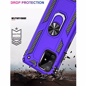 LUMARKE for Galaxy A51 5G Case with Screen Protector,Pass 16ft. Drop Tested Military Grade Protective Phone Cover with Magnetic Ring Kickstand Compatible with Car Mount Holder Purple