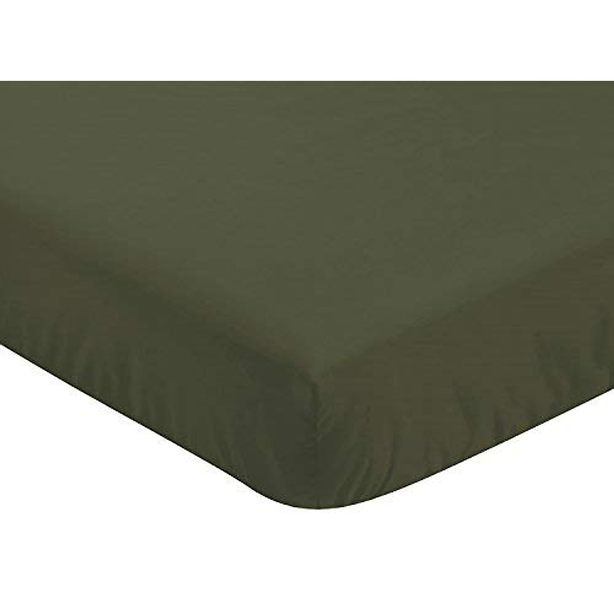 Sweet Jojo Designs Solid Dark Green Baby or Toddler Fitted Crib Sheet for Woodland Camo Collection