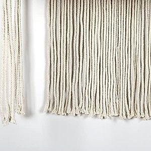 Single Tier Macrame Boho Wall Hanging Shelf, Handmade Bohemian Wooden Woven Plants Floating Shelves Decor,