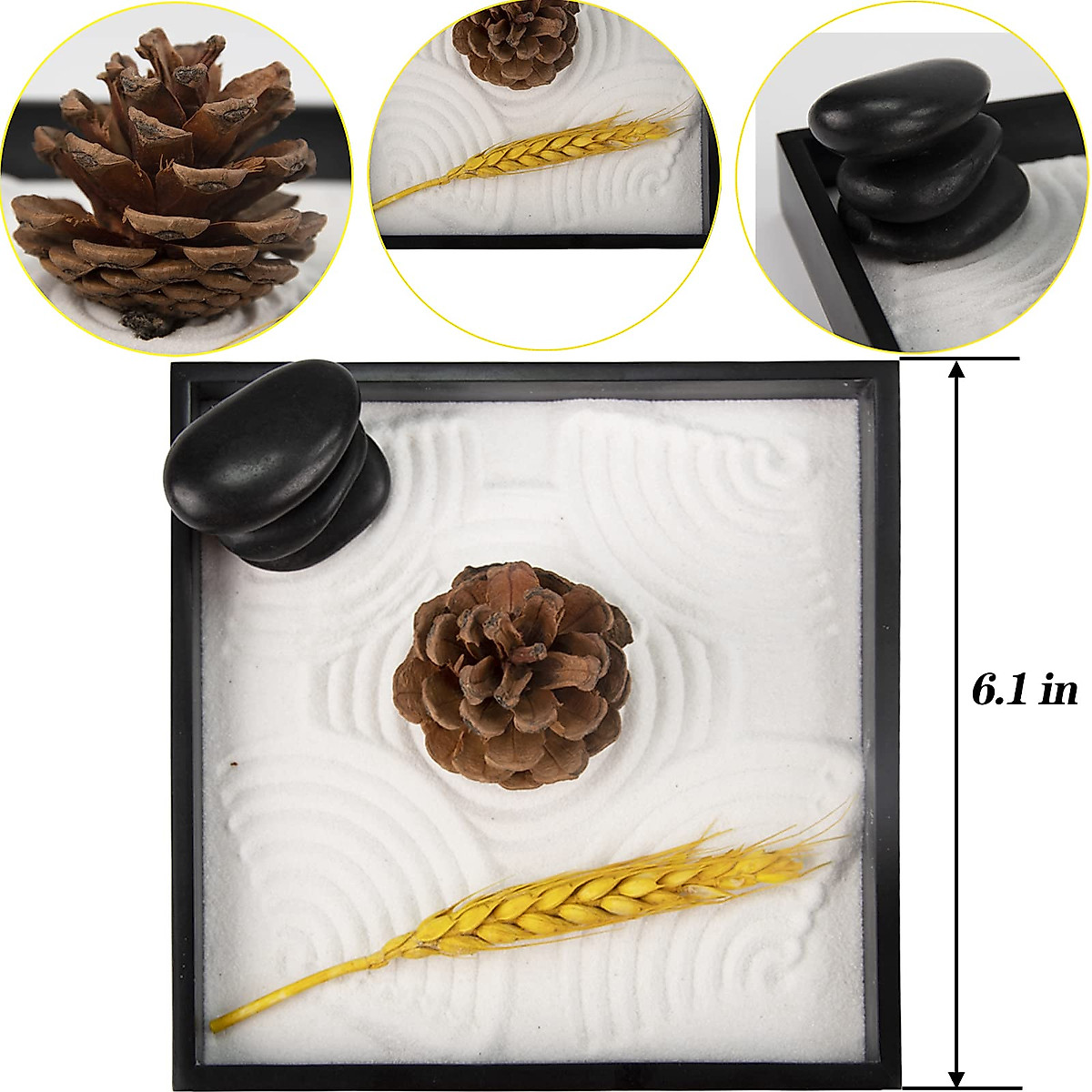 ZenChina Desktop Zen Garden Kit Meditation Decor Japanese Mini Zen Sand Garden