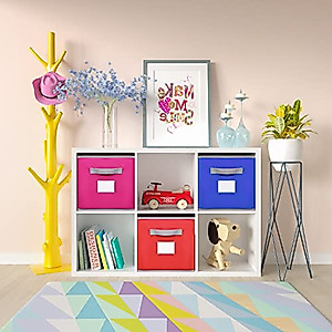 JNCHOICE Storage Cubes 2 Packs Folding Thicker Fabric Storage Bins Basket for Closet Shelf Cabinet Bookcase - Pink