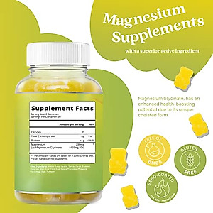 BeLive Magnesium Gummies 200mg - 60 Ct | Magnesium Glycinate Supplements for Relaxation, Stress Relief, and Sleep for Adults & Kids - Tasty and Tangy Pineapple Flavor
