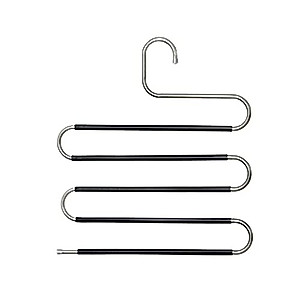 IULJH 5 Layer Stainless Steel Hollow S Shape Multifunctional Pants Rack Scarf Belt Storage Rack Super Space Saving ( Color : D , Size : 34*38cm )