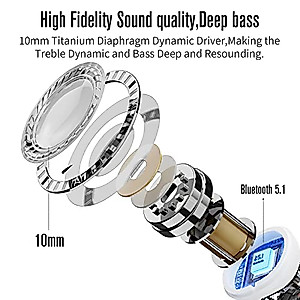 SIXTHGU Wireless Earbuds Bluetooth Headphones, Crystal Ear Buds with Fast Charging Case IPX4 Waterproof Stereo Earphones in-Ear Built-in Mic Headset Premium Deep Bass(White)