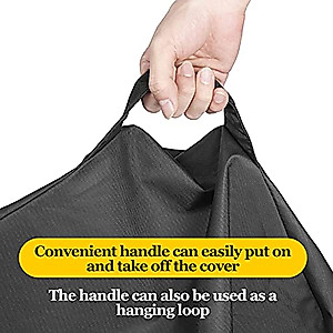 SELUGOVE Fire Pit Cover Round for Solo Stove Yukon Waterproof Winter Indoor Outdoor 32"Dia x 18.5"H 600D Polyester Anti-Crack Heavy Duty - Black,Solo Stove Yukon Cover