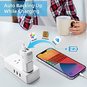 PL ZMPWLQ Auto Backup Adapter 256GB|Photo Stick| Photo & Video Backup Storage| Data Cube for Phone Pictures| Backup Flash Drive| external storage device| transfer photo device| for iPhone/iPad/Android