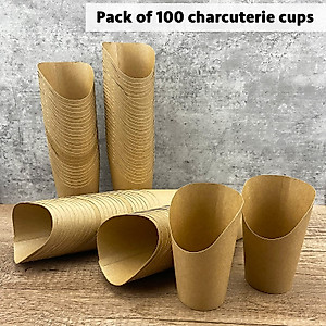 CAMKYDE 100 Pcs French Fries Holder, 12oz Disposable Paper French Fry Cups Charcuterie Cups for all Occasions (12oz)