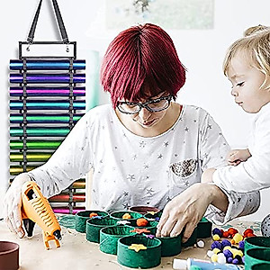 ArtsyCase, Vinyl Roll Holder Storage Rack with 24 Compartments,Diamond Painting Canvas Craft Storage Organizer Wall Mount Over The Door Organizer for Vinyl Sheets Wrapping Paper Design Drawings(2Pcs)