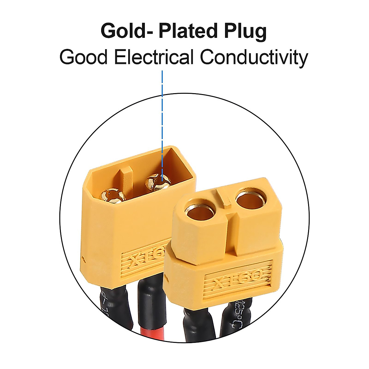 JUZITAO 10 Pairs XT60 Plug Connector Female and Male Connector with 12AWG Silicon Wire for RC Lipo Battery Cable Drone