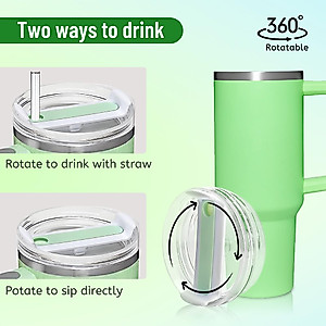 2 packs Tumbler Lids for 40 oz Stanley Cup Accessories Spill kids proof splash 40oz Transparent Cup Covers coffee mugs swivel lid Cup cover ((2 Pack, White))