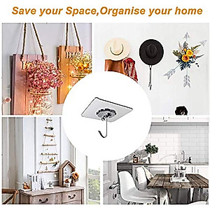 KK5 Adhesive Wall Hooks Hangers Heavy Duty 13 Pounds Sticky Hooks for Hanging for Kitchen Livingroom Bedroom Student Dormitory Stainless Steel Ceiling Hanger