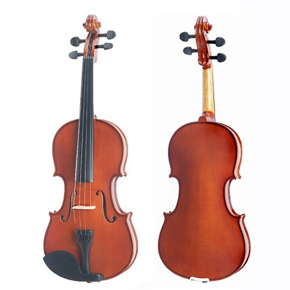 Mendini 14-Inch MA250 Varnish Solid Wood Viola with Case, Bow, Rosin, Bridge and Strings