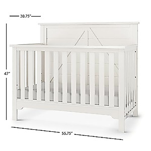 Forever Eclectic Woodland 4-in-1 Convertible Baby Crib, Brushed Cotton