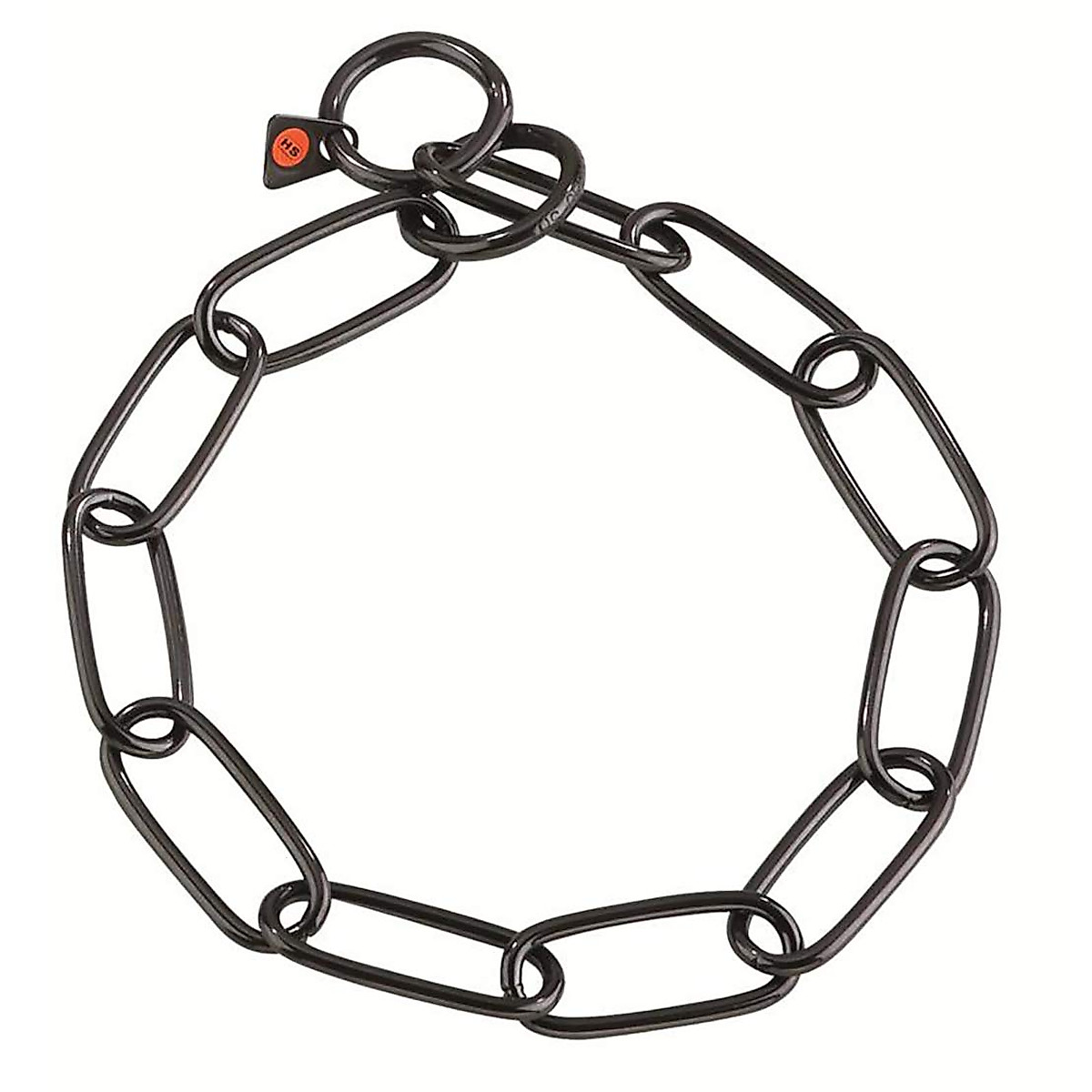 Herm Sprenger Black Stainless Steel Long Link Fur Saver Dog Training Collar | No-Pull Slip Chain for Small Medium Large Dogs for Easy Control Made in Germany | 4mm, 54cm (21in)