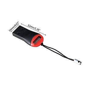 Asukohu card Reader USB 2.0 Micro HC- Flash Memory Card Reader Mini Adapter Reader with Lanyard For Laptop